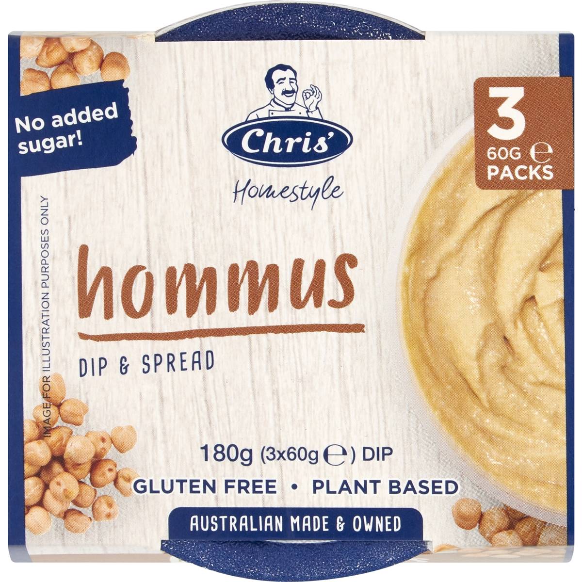 Chris' Dips Hommus 60g X3 Pack | Woolworths