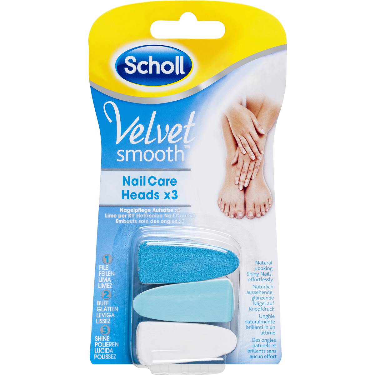 Scholl Velvet Smooth Nail Care Heads 3pk | Woolworths