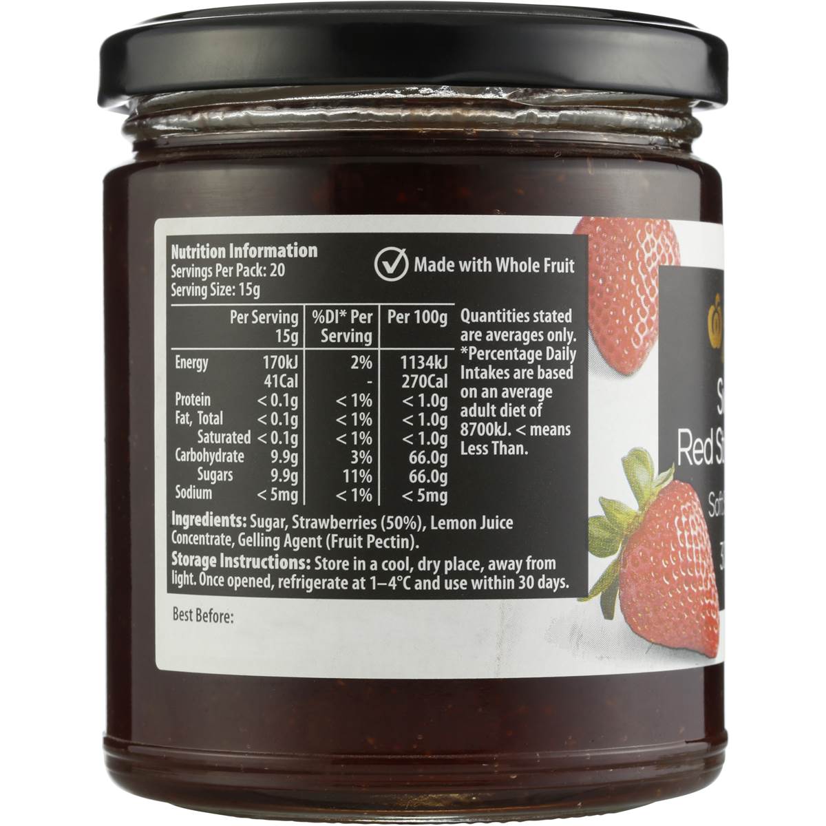 Woolworths Gold Strawberry Jam 305g | Woolworths
