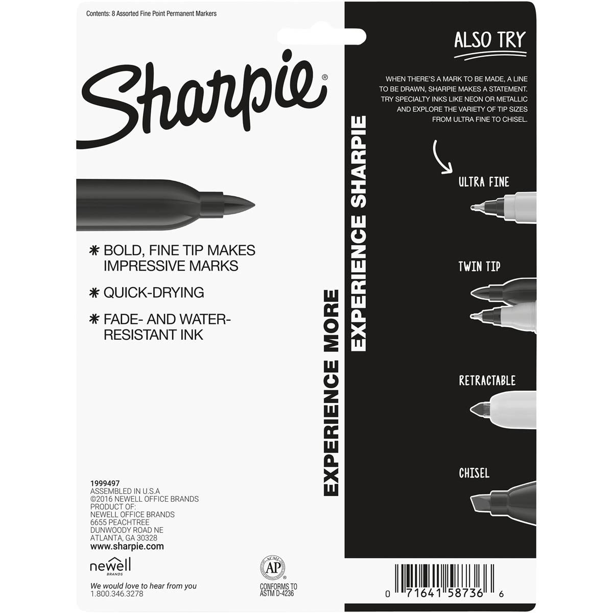 Sharpie Fashion Marker Fine Assorted 8 Pack | Woolworths