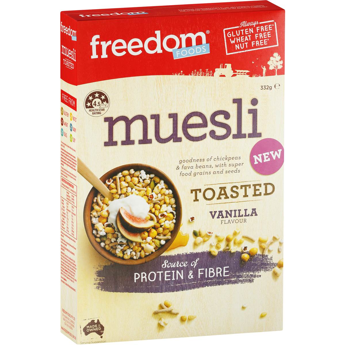 Freedom Foods Toasted Muesli Vanilla 332g | Woolworths