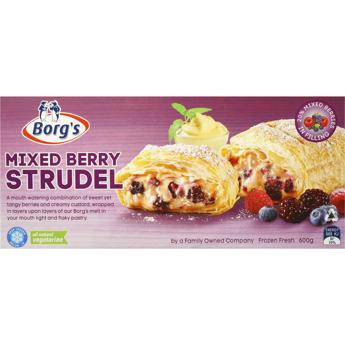Borg's Mixed Berry Strudel 600g | Woolworths