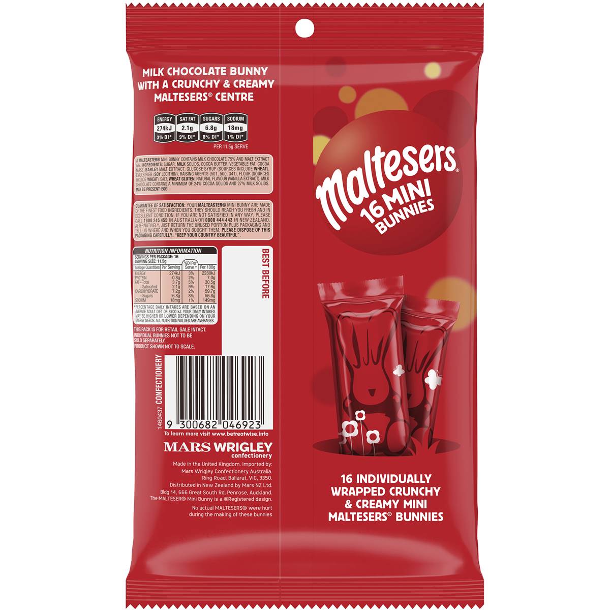 Maltesers Malteaster Mini Bunnies Jumbo Bag 16 Pack | Woolworths