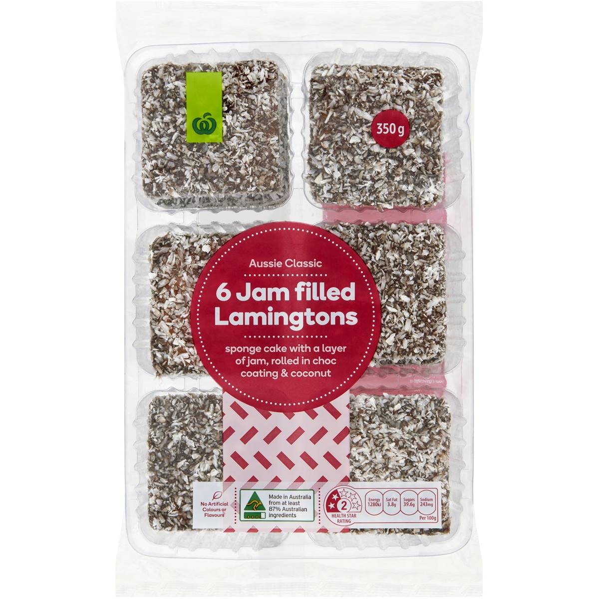Woolworths Lamingtons Jam Filled 6 Pack | Woolworths