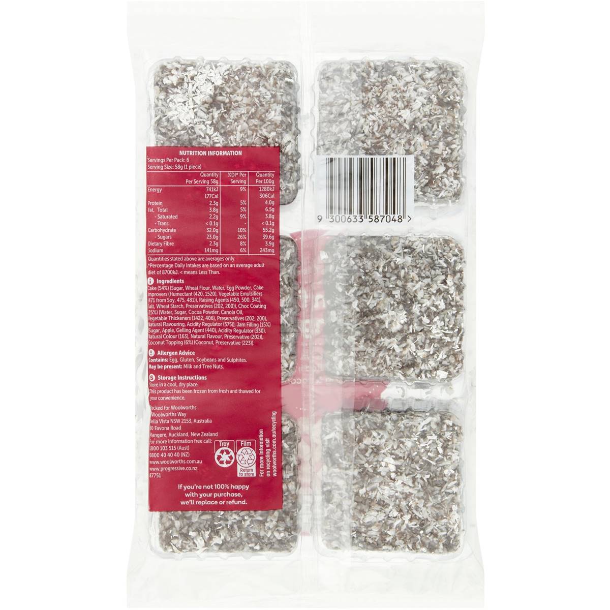 Woolworths Lamingtons Jam Filled 6 Pack | Woolworths