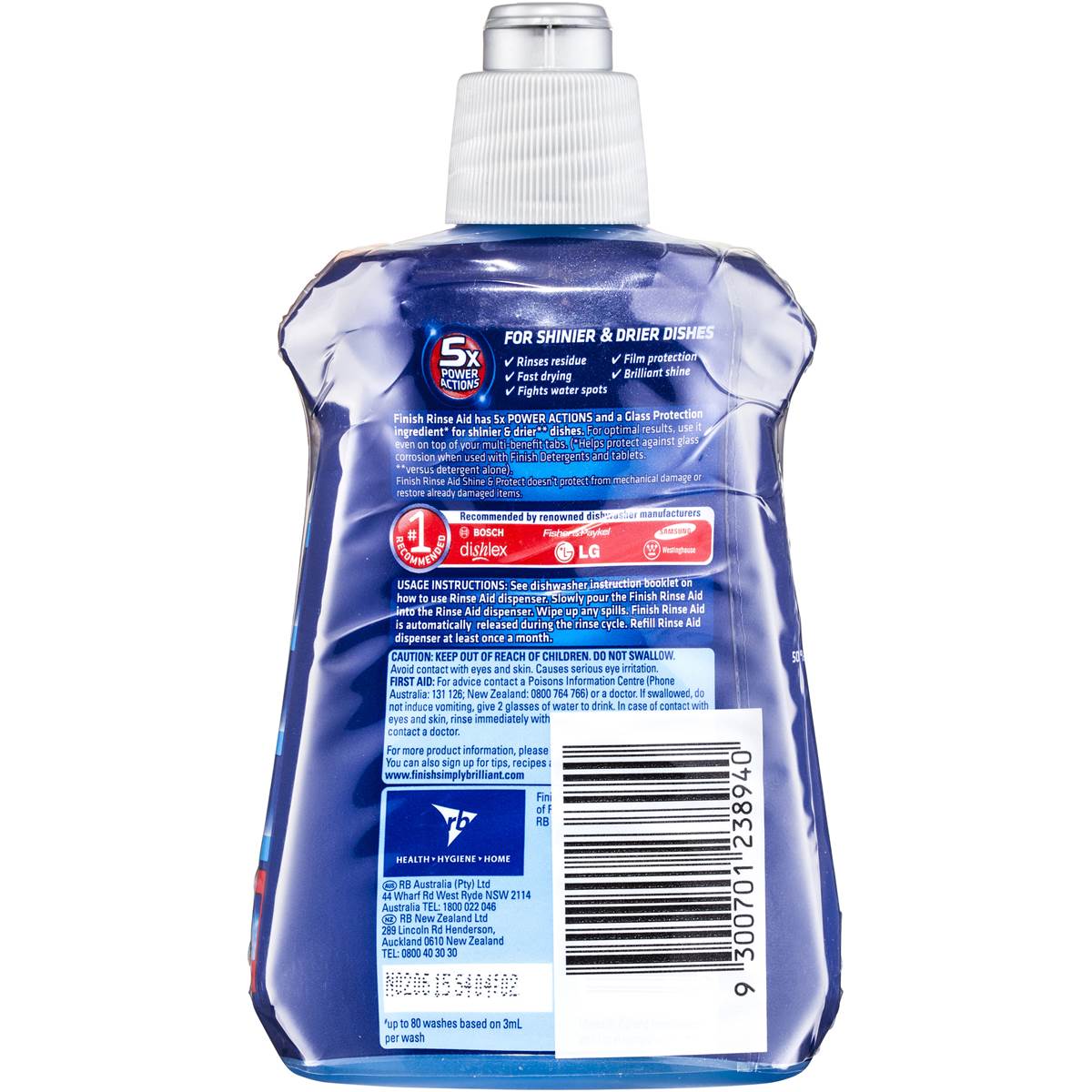 Finish Rinse Aid Bonus Pack 2x250ml | Woolworths