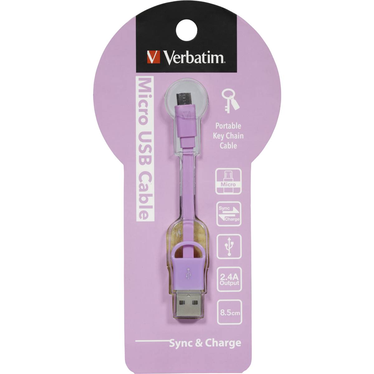 Verbatim Sync & Charge Micro Usb Cable Keychain 8.5cm Each | Woolworths