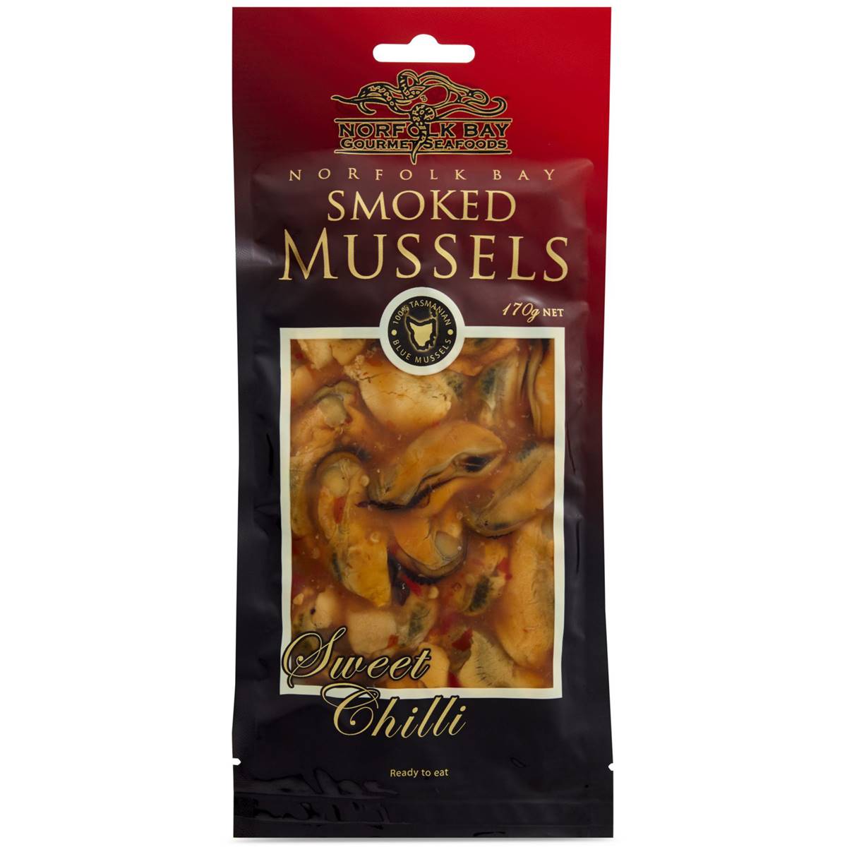 Norfolk Bay Smoked Mussels With Sweet Chilli Sauce 170g | Woolworths