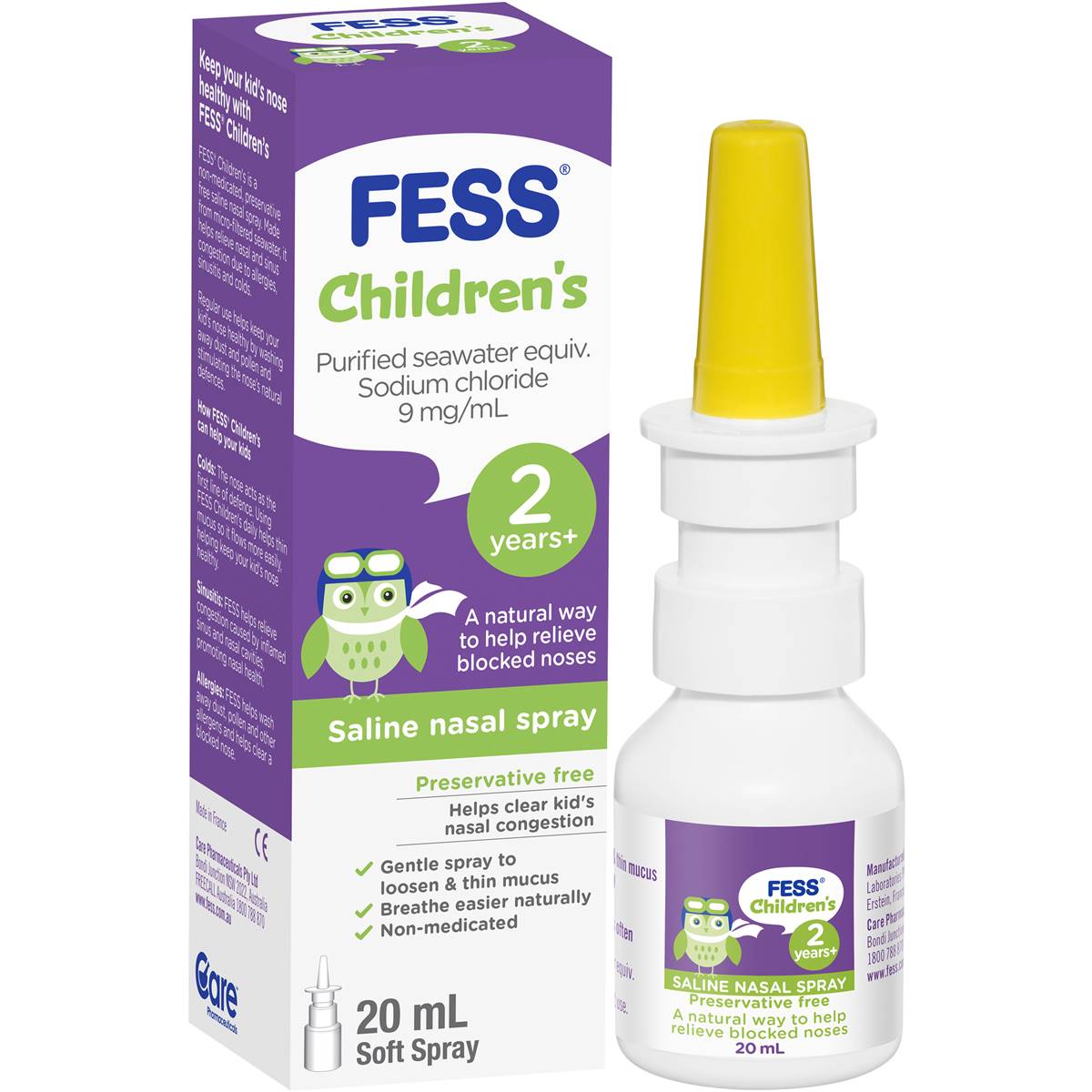 Fess Children's Saline Nasal Spray 20ml | Woolworths