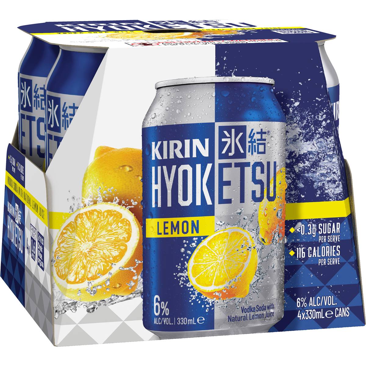 Kirin Hyoketsu Vodka Soda - Lemon Cans 330ml X 4 Pack | Woolworths