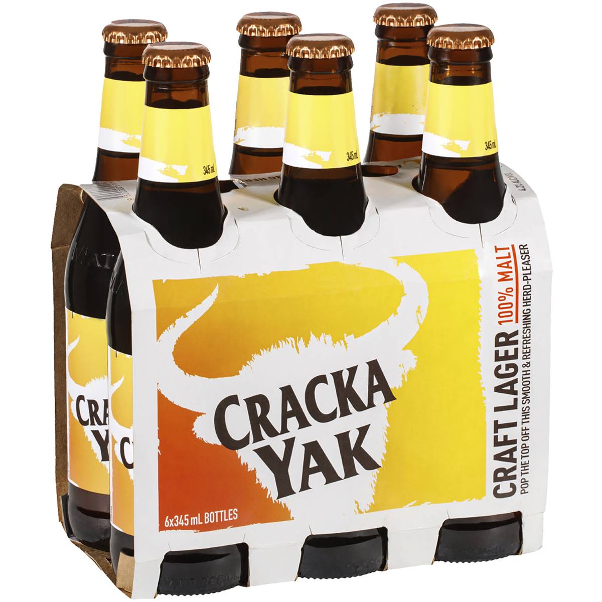 Yak Ales Cracka Yak Lager Bottle 345ml X 6 Pack | Woolworths