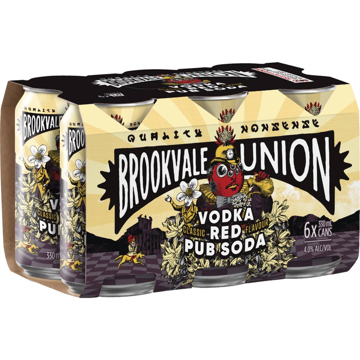 Brookvale Union Red Pub Soda Cans 330ml X 24 Pack | Woolworths
