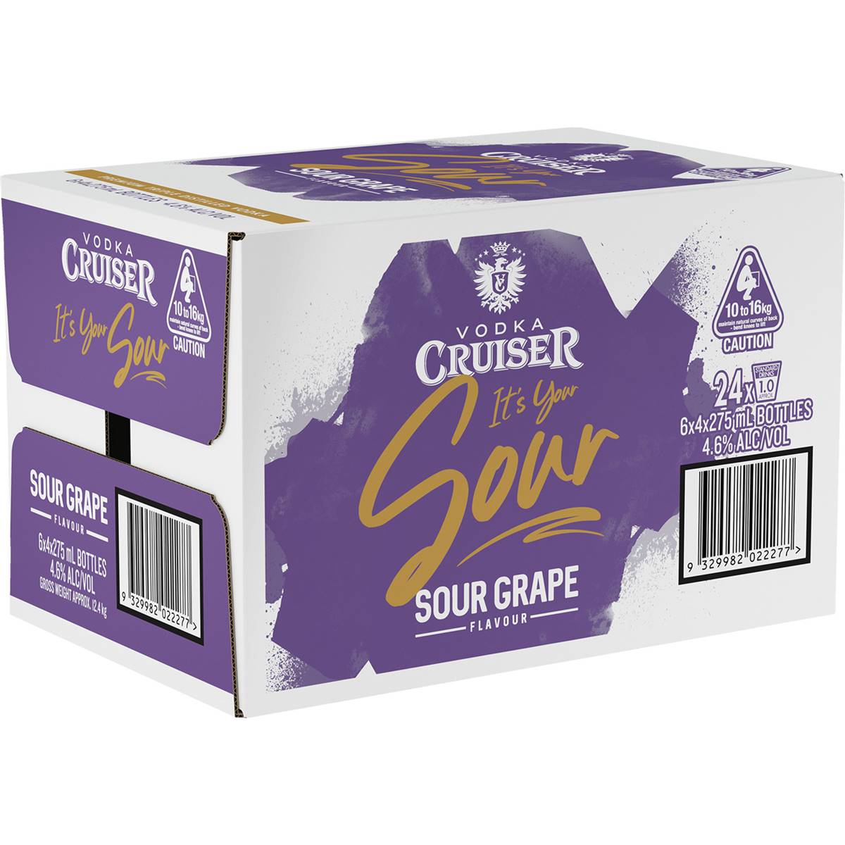 Smirnoff Vodka Cruiser Sour Grape Bottles 275ml X 24 Pack | Woolworths