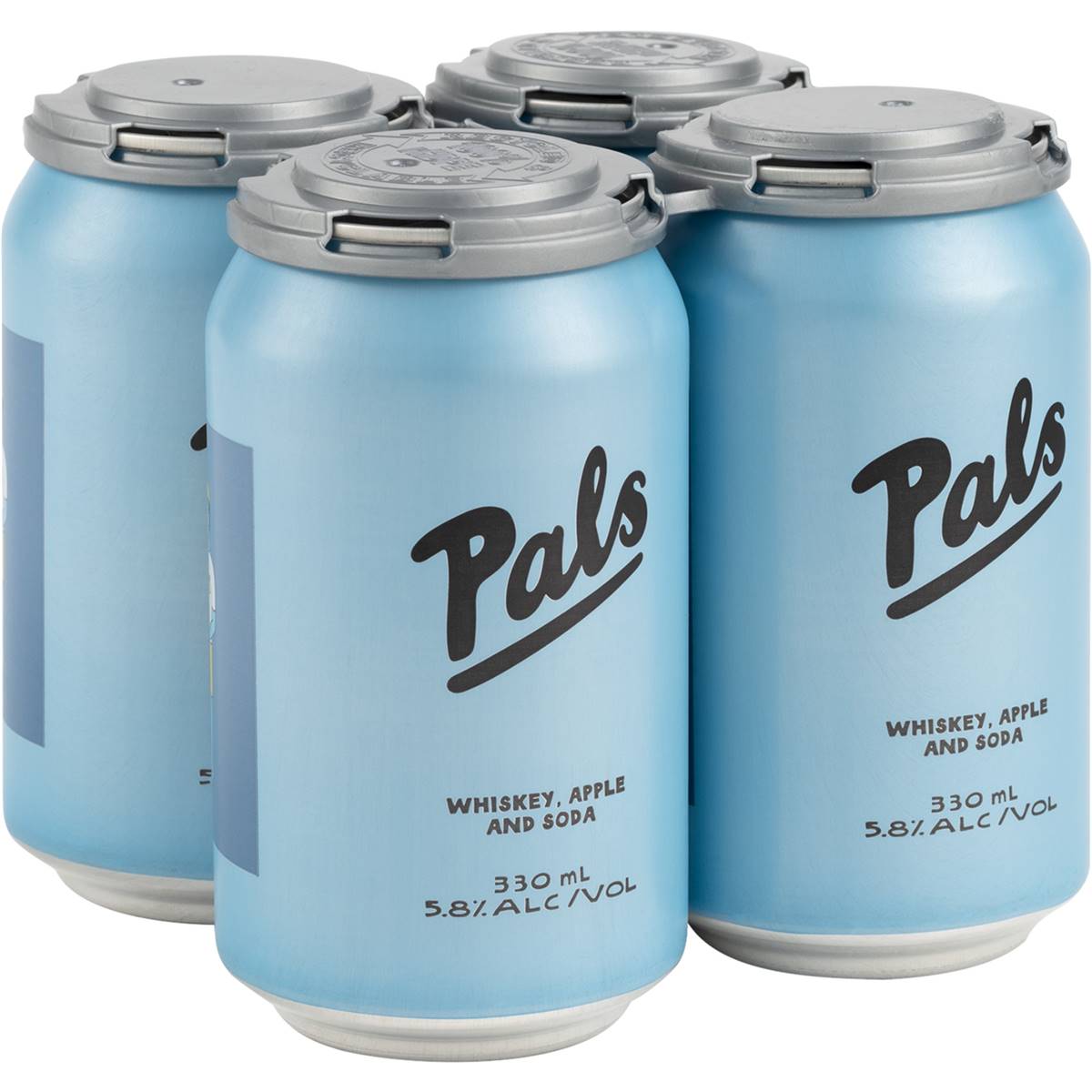 Pals Whiskey, Apple & Soda 330ml X4 Pack | Woolworths