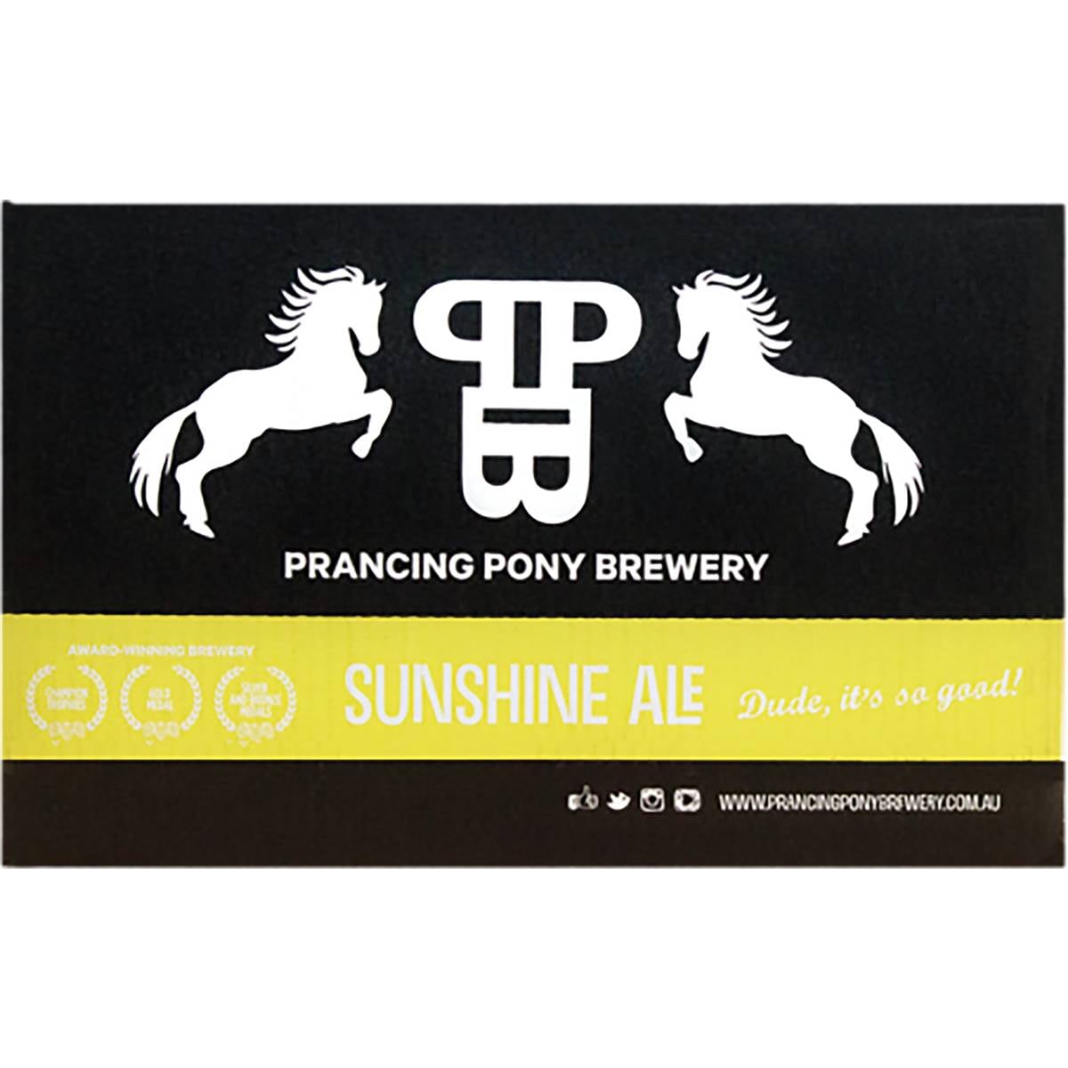 Prancing Pony Brewery Sunshine Ale Bottles 330ml X 24 Case | Woolworths
