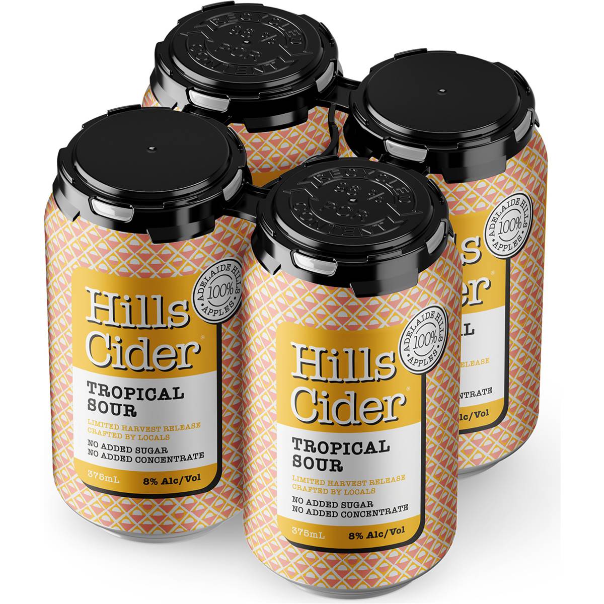 The Hills Cider Company Tropical Sour Cider Cans 375ml X 4 Pack ...