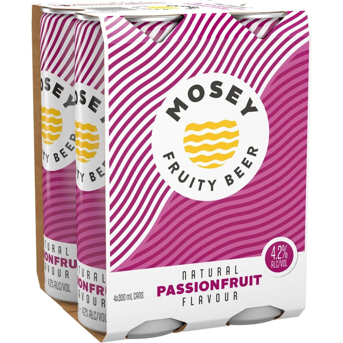 Mosey Fruity Beer Natural Passionfruit Flavour Can 300ml X 4 Pack ...