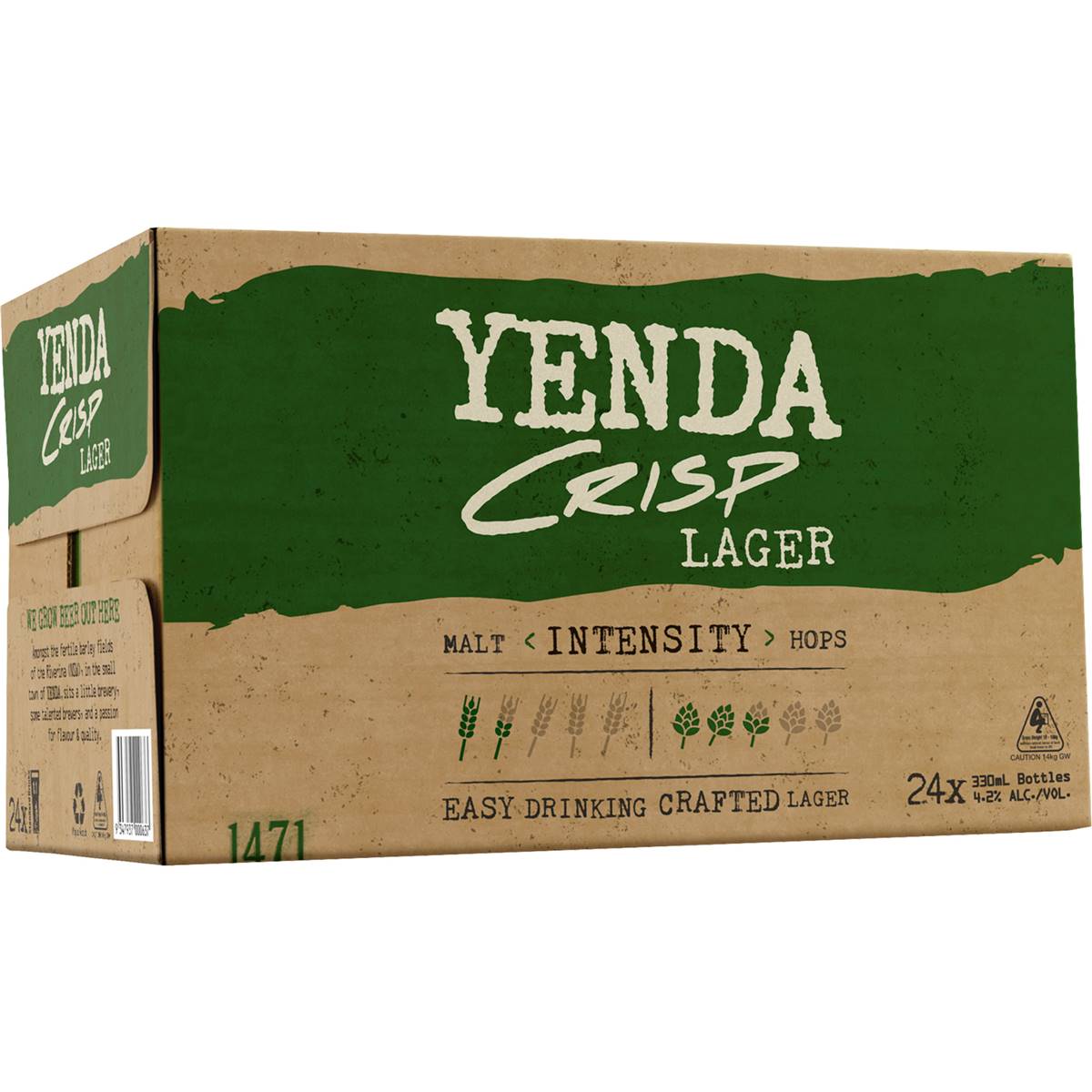 Yenda Crisp Lager Bottles 330ml X 24 Case | Woolworths