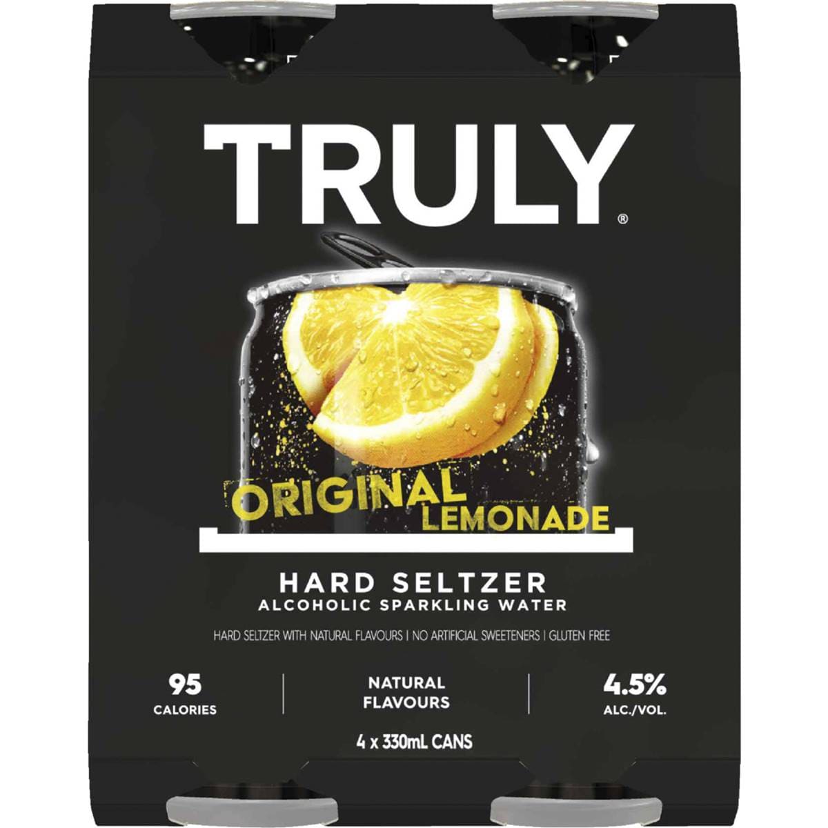Truly Og Lemonade Seltzer 330ml X 4 Pack | Woolworths