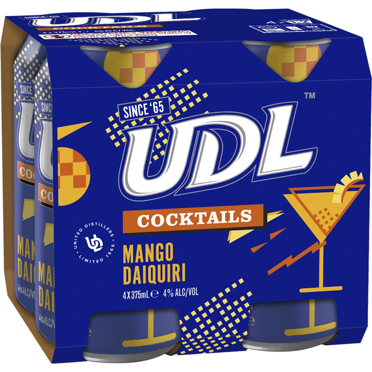 Udl Cocktail Mango Daquiri Can 375ml X 4 Pack | Woolworths
