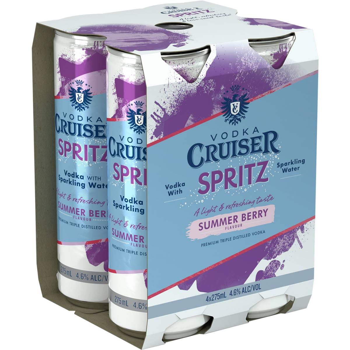 Vodka Cruiser Spritz Summer Berry Cans 275ml X4 Pack | Woolworths