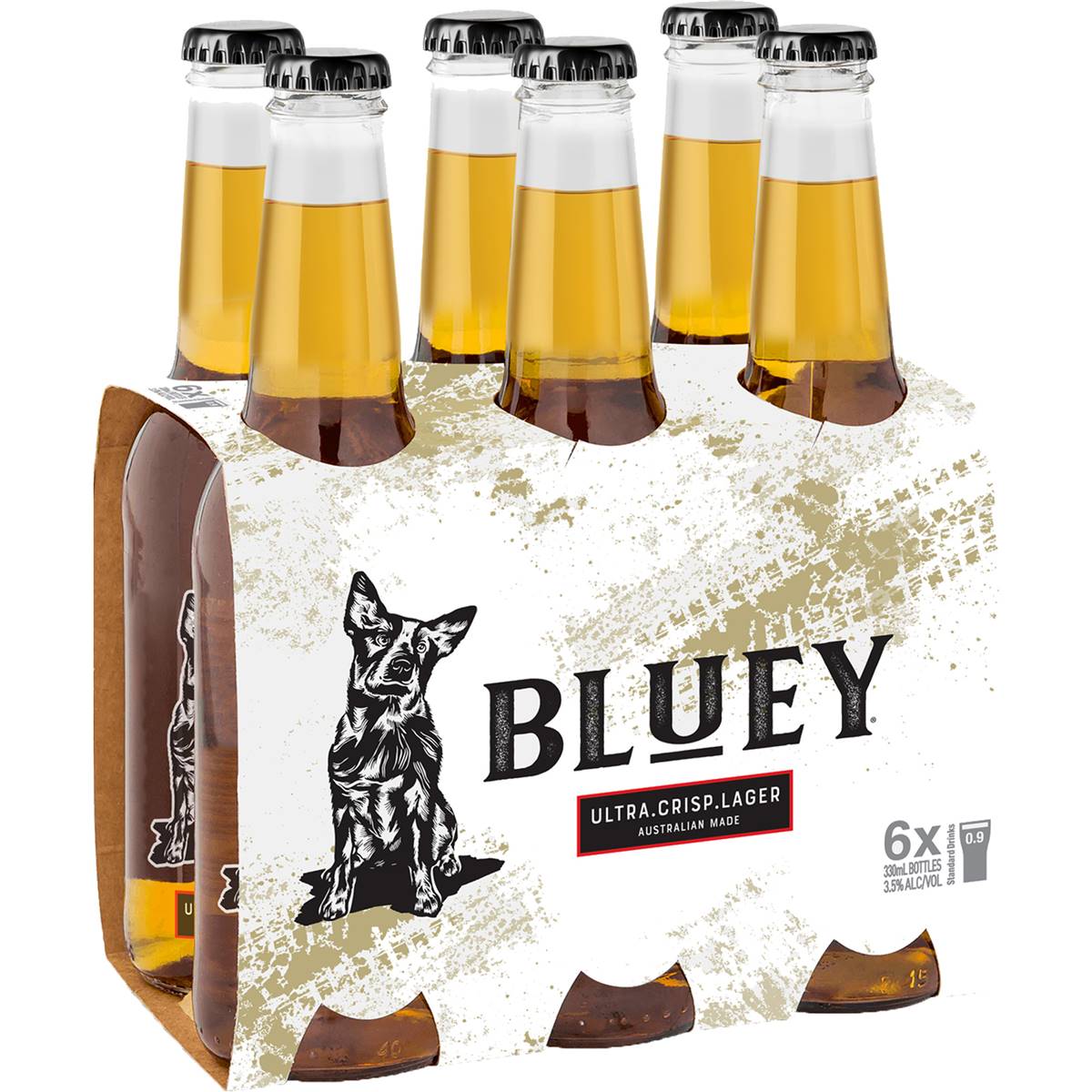 Bluey Ultra Crisp Lager Bottles 330ml X6 Pack | Woolworths