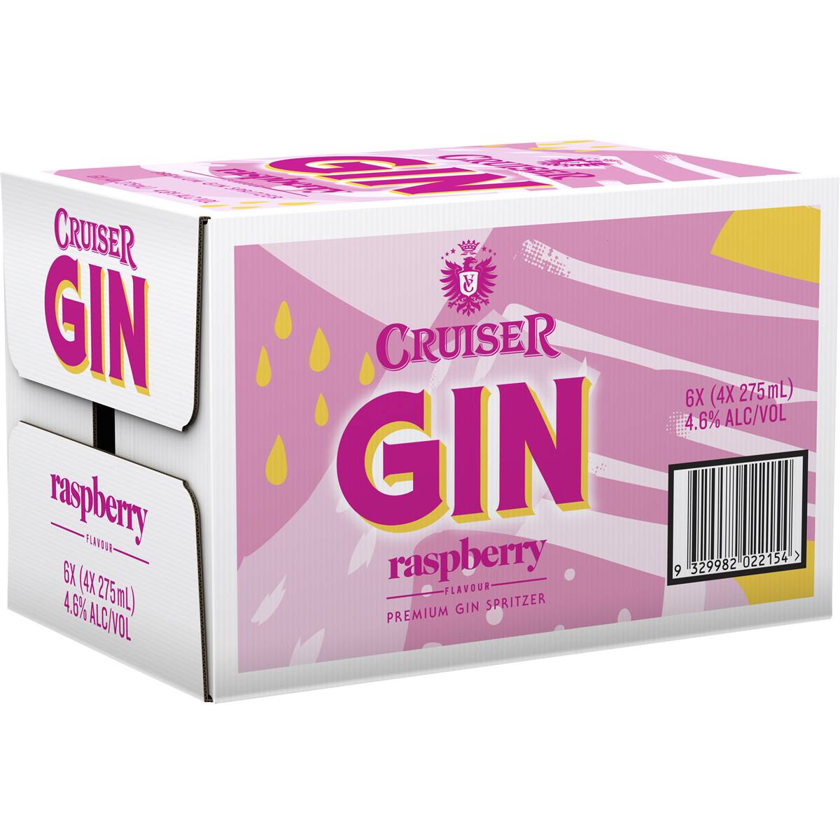 Cruiser Gin Raspberry Bottles 275ml X24 Case | Woolworths