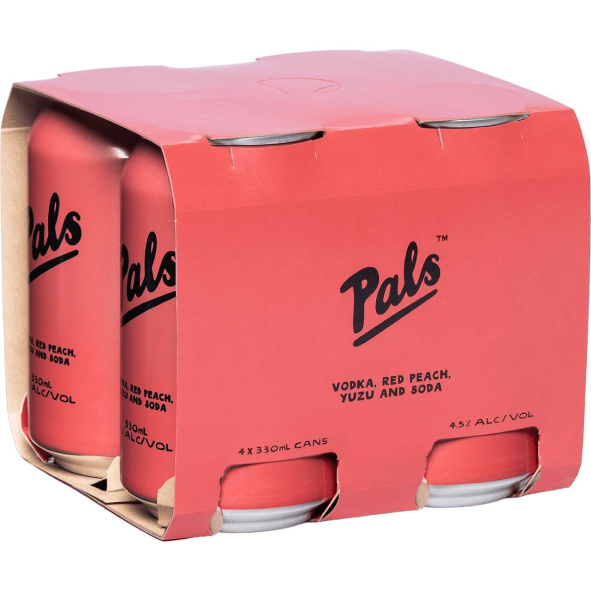 Pals Vodka Peach Yuzu & Soda Cans 330ml X 12 Pack | Woolworths