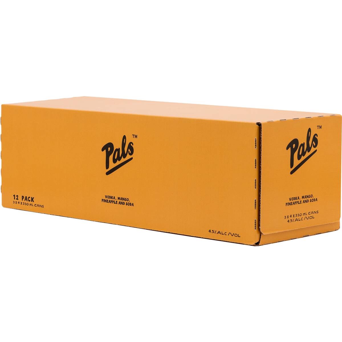 Pals Vodka Mango Pineapple & Soda Cans 330ml X12 Case | Woolworths