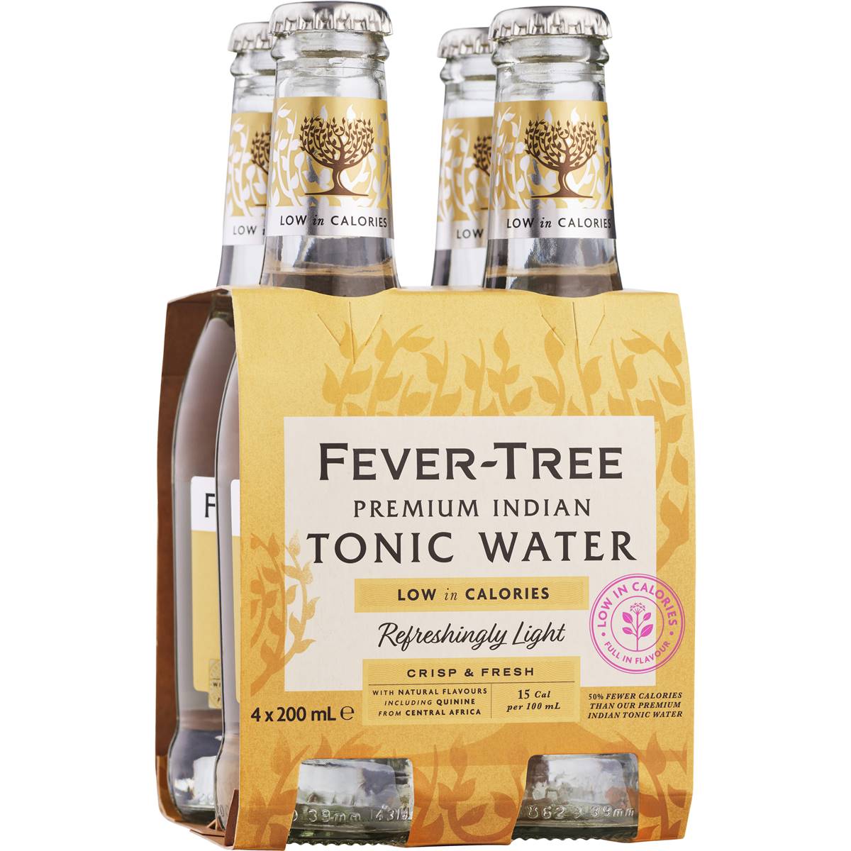 Fever-tree Refreshingly Light Premium Indian Tonic Water Bottles 200ml ...
