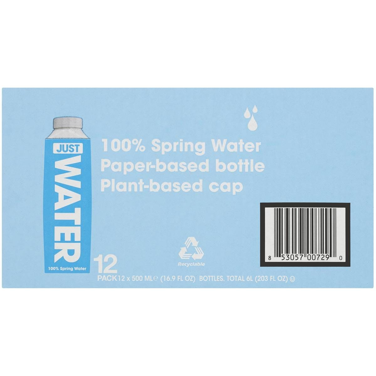 Just Water Spring Water 500ml X12 Case | Woolworths
