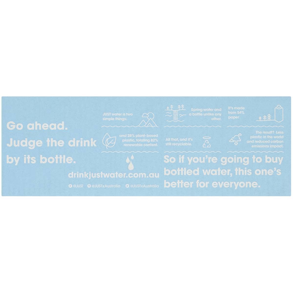 Just Water Spring Water 500ml X12 Case | Woolworths