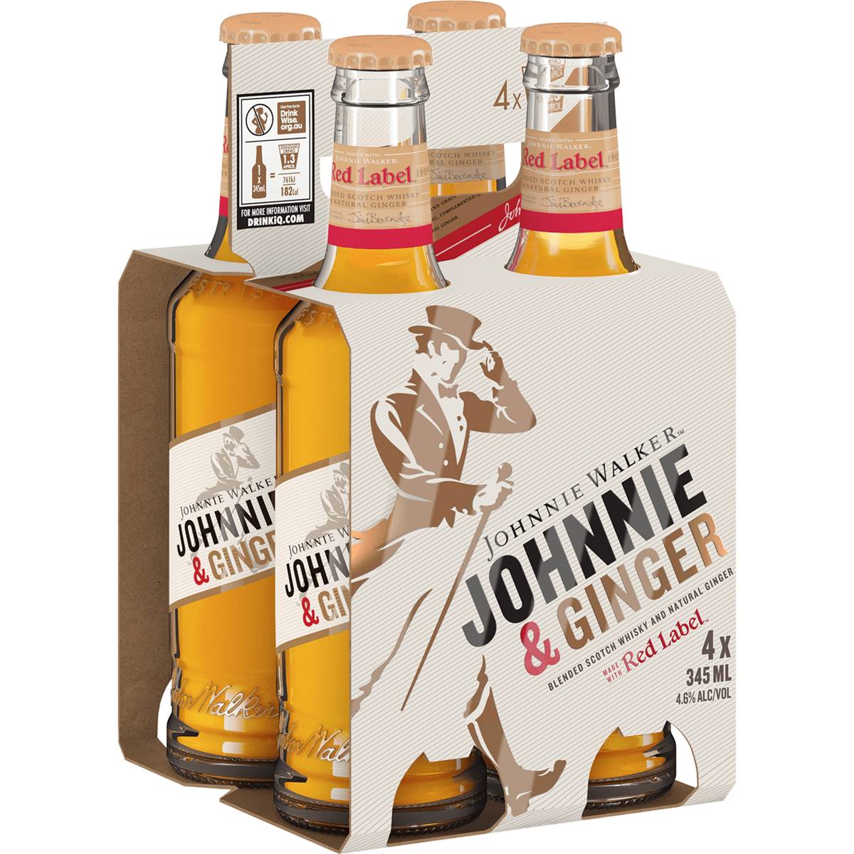 Johnnie Walker Red & Ginger 4x345ml | Woolworths
