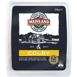 Mainland Colby Cheese Slices 10pk 210g | Woolworths