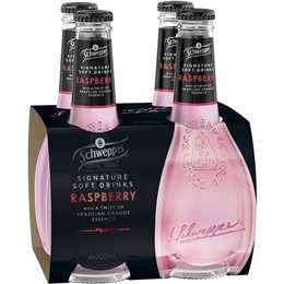 Schweppes Raspberry Soft Drink Bottles Glass Multipack 300ml X 4 Pack ...