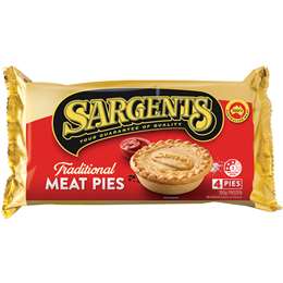 Sargents Pies Meat 4 pack Ingredients | Spoonful