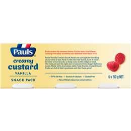 Pauls Custard Snack Pack Vanilla 150gx 6 Pack | Woolworths