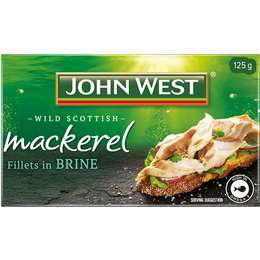 John West Wild Scottish Mackerel Fillets In Brine 125g | Woolworths