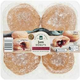 Woolworths Jam Filled Donuts 4 Pack | Woolworths