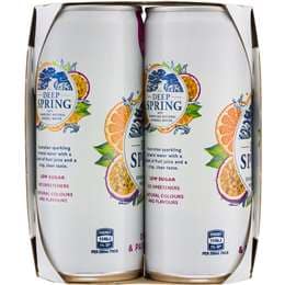Deep Spring Sparkling Mineral Water Orange & Passionfruit 250ml X4 Pack ...