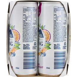 Deep Spring Sparkling Mineral Water Orange & Passionfruit 250ml X4 Pack ...