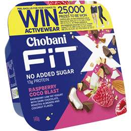 Chobani Fit X Raspberry Coco Blast 140g Ingredients | Spoonful