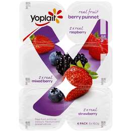 Yoplait Berry Punnet Mixed Yoghurts 6 Pack | Woolworths