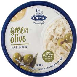 Chris' Dips Green Olive 200g | Woolworths