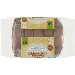 Woolworths Banana Bread Slices 30% Less Sugar 5 Pack | Woolworths