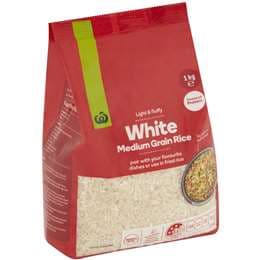Woolworths White Medium Grain Rice 1kg | Woolworths