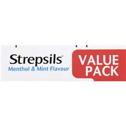 Strepsils Throat Lozenges Menthol & Mint Flavour 36 Pack | Woolworths