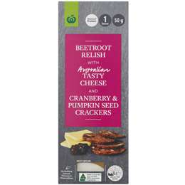 Woolworths Beetroot Relish With Tasty Cheese & Artisan Crackers 50g ...
