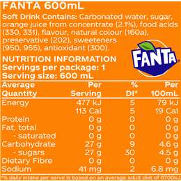 Fanta Orange Soft Drink Bottle 600ml | Woolworths