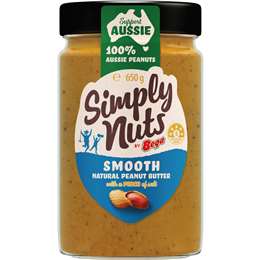 Bega Simply Nuts Smooth Natural Peanut Butter 650g | Woolworths